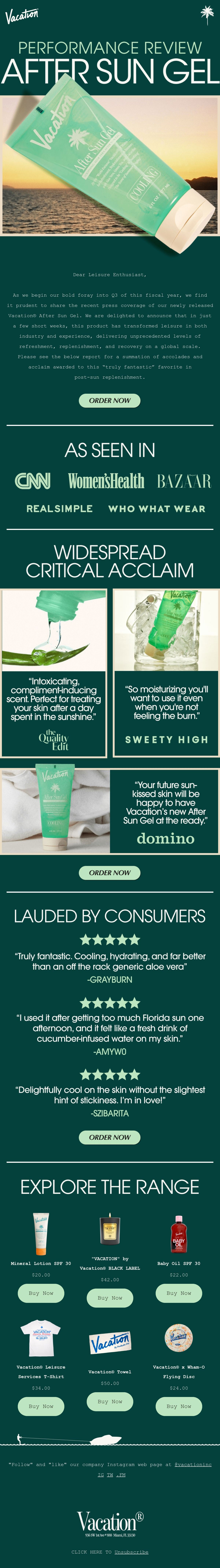 Email Design Inspiration by Vacation