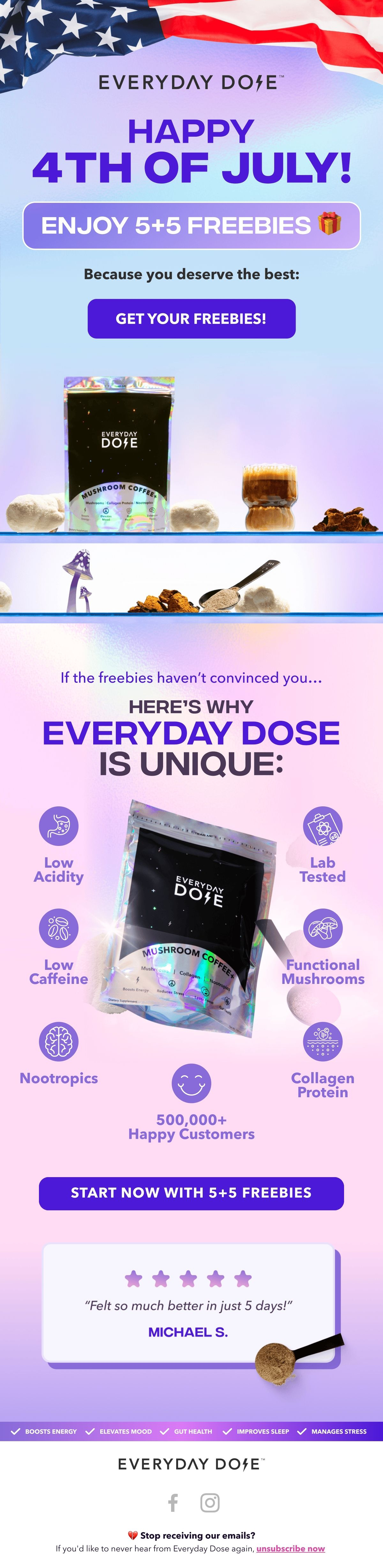 Email Design Inspiration by Everyday Dose