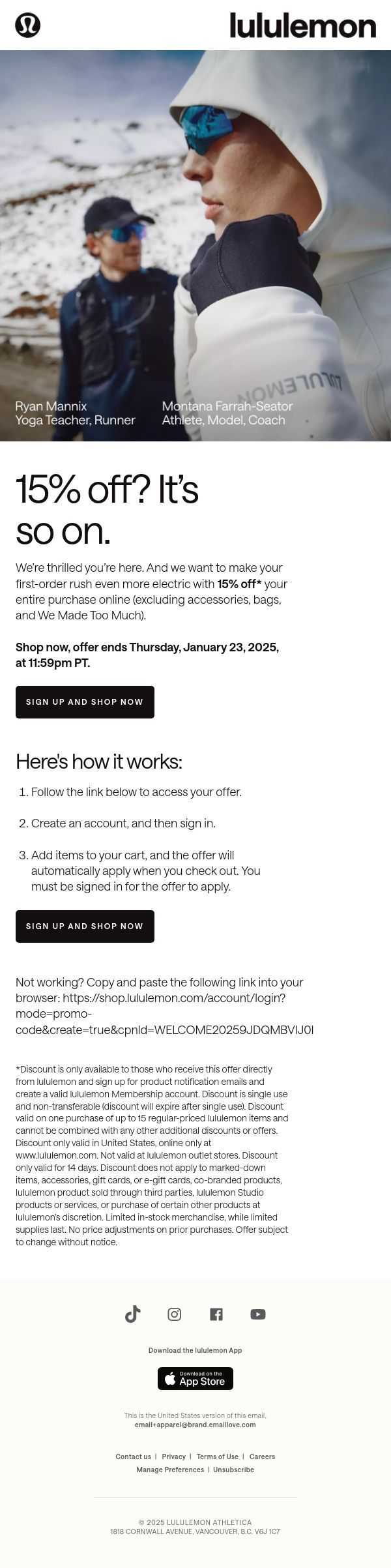 Email Inspiration from lululemon - Email Love