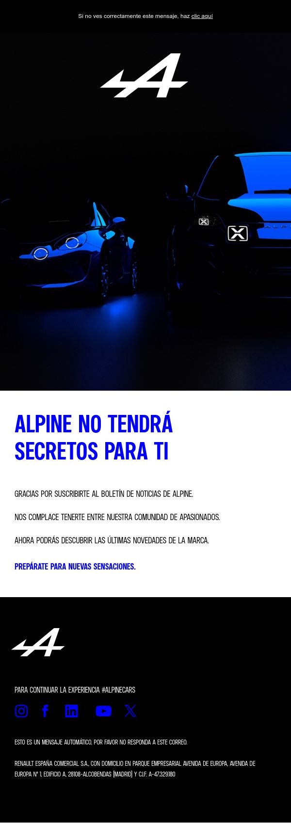 Email Design Inspiration by Alpine Cars