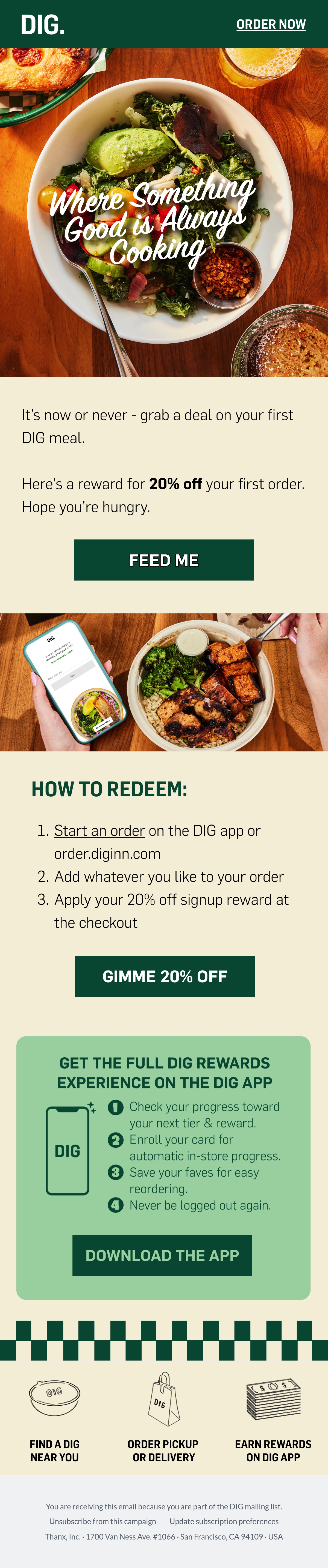 Email Inspiration from DIG - Email Love