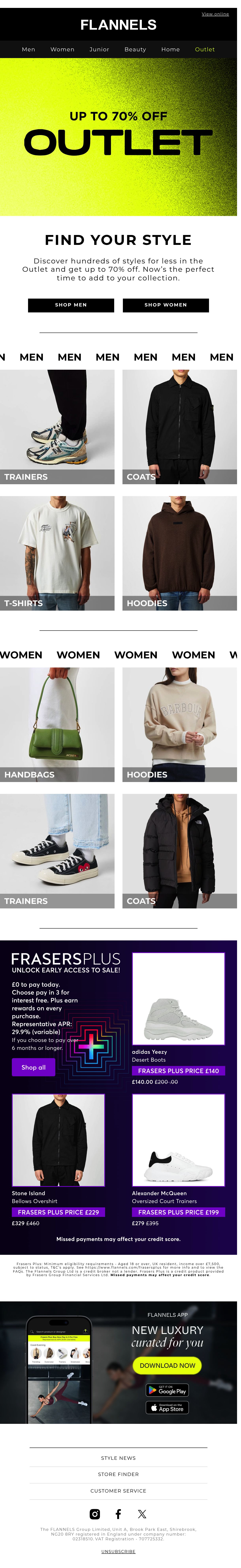 Email Inspiration from FLANNELS - Email Love