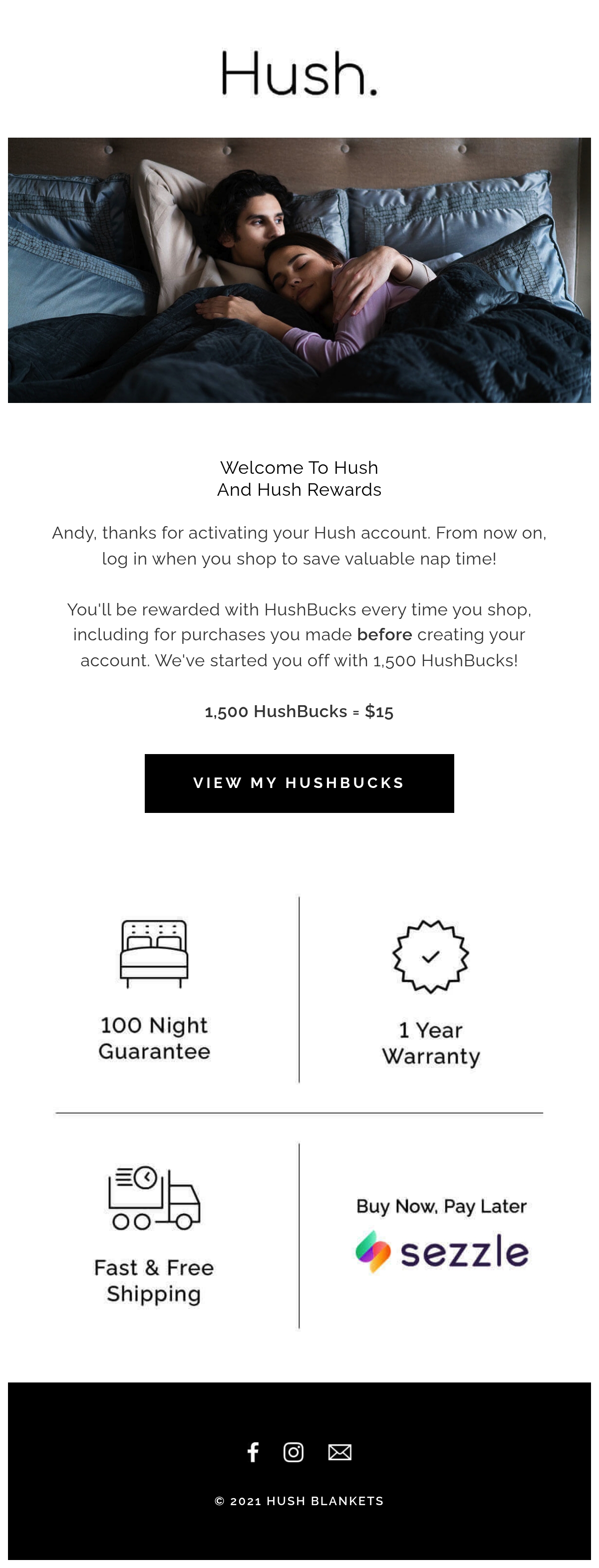 Email Inspiration from Hush Blankets - Email Love