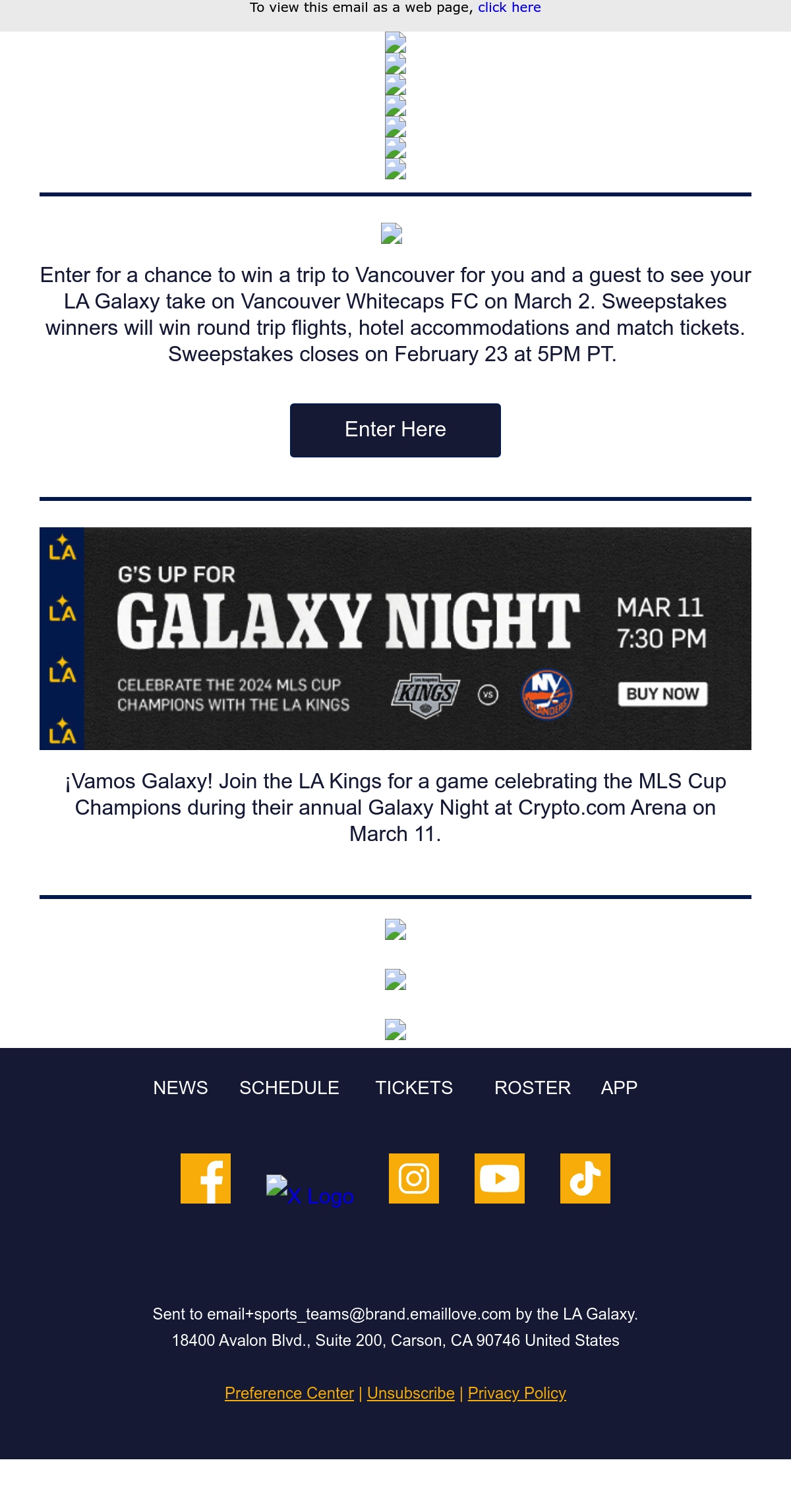 Email Inspiration from LA Galaxy - Email Love
