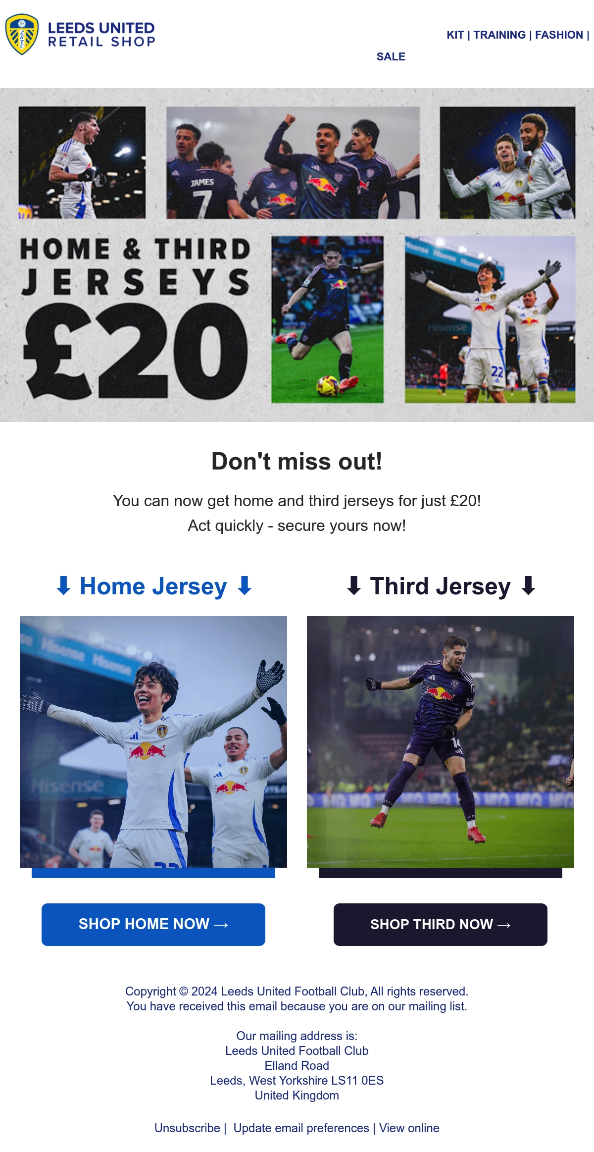 Email Inspiration from Leeds United - Email Love