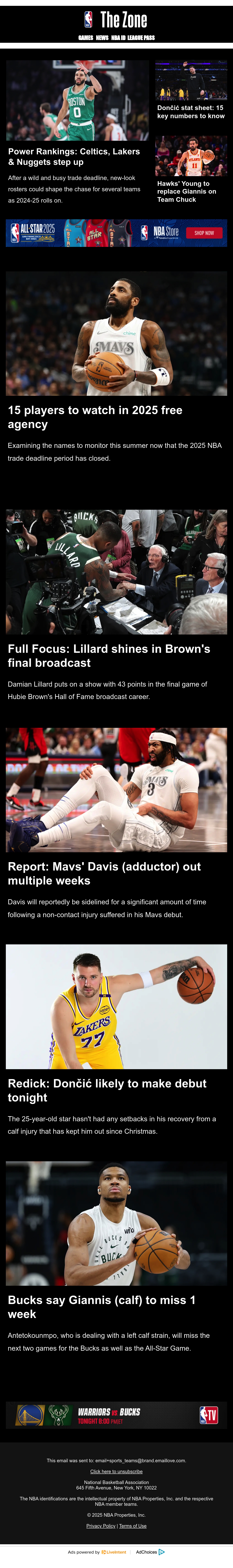 Email Inspiration from NBA - Email Love