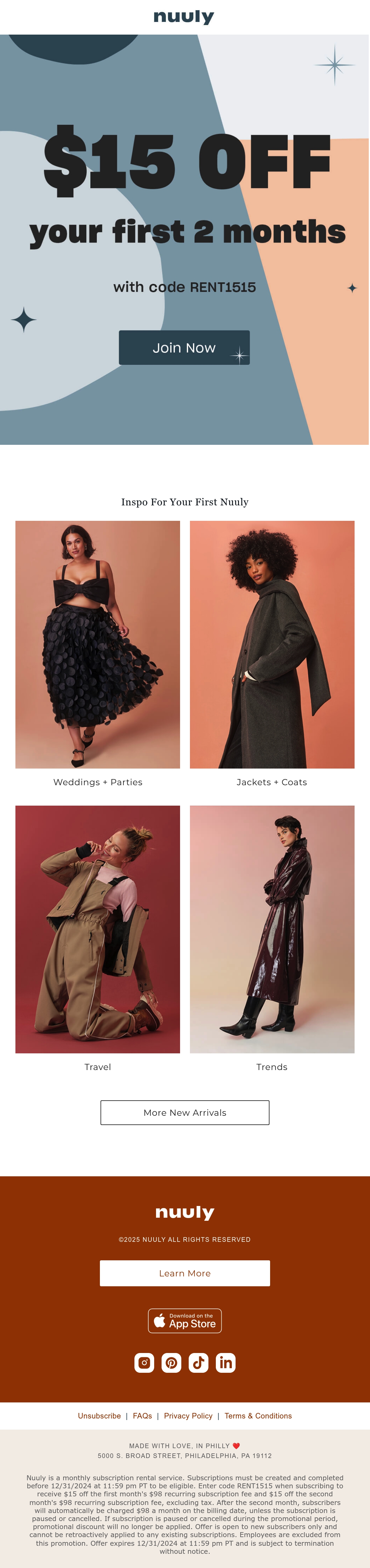 Email Inspiration from nuuly - Email Love