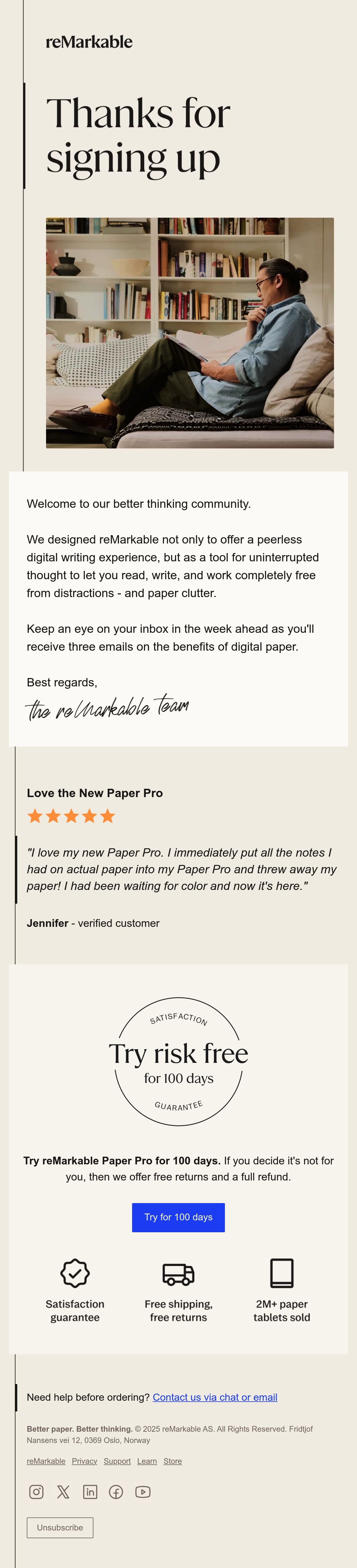 Email Design Inspiration by reMarkable