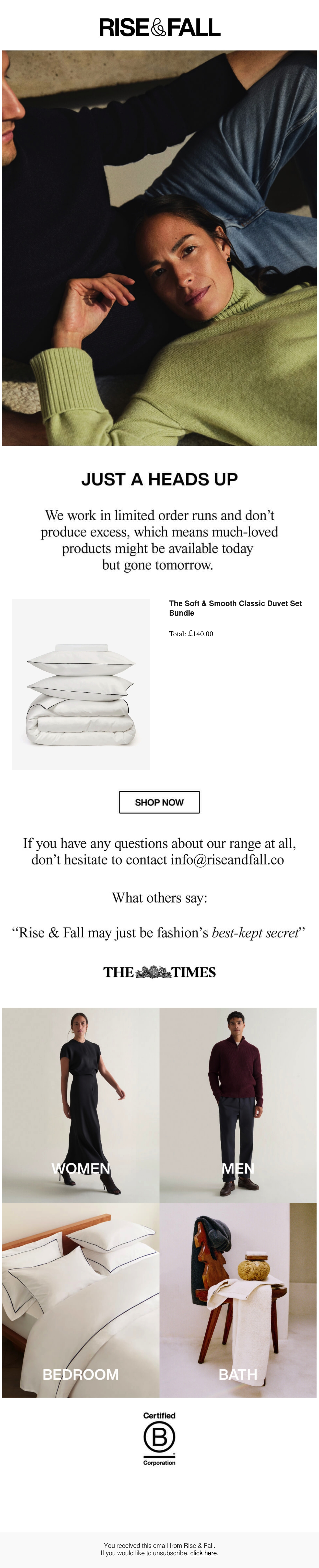 Email Inspiration from Rise & Fall - Email Love