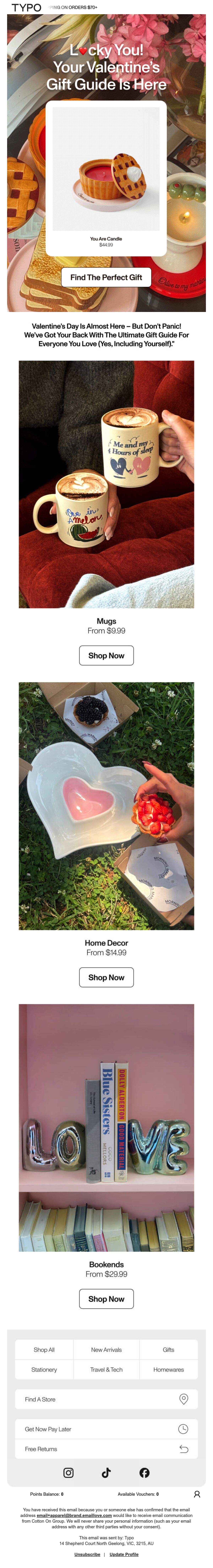 Email Inspiration from Typo - Email Love