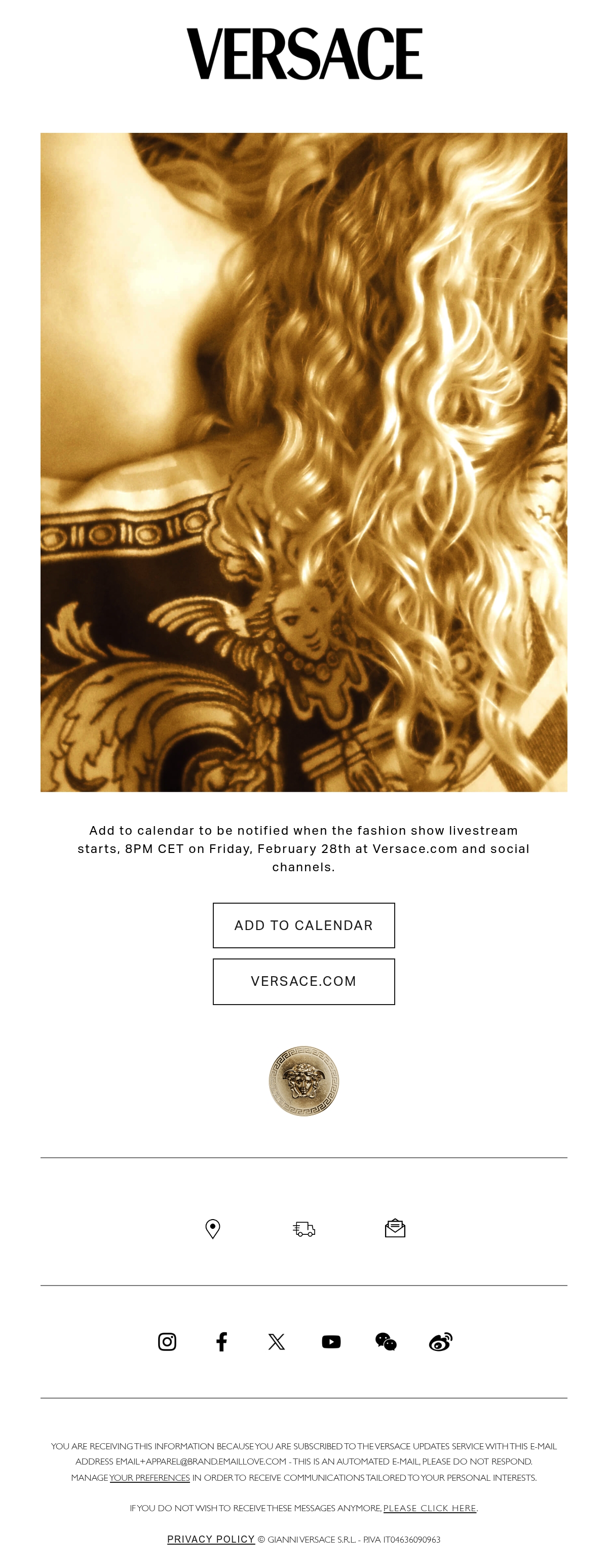 Email Inspiration from VERSACE - Email Love
