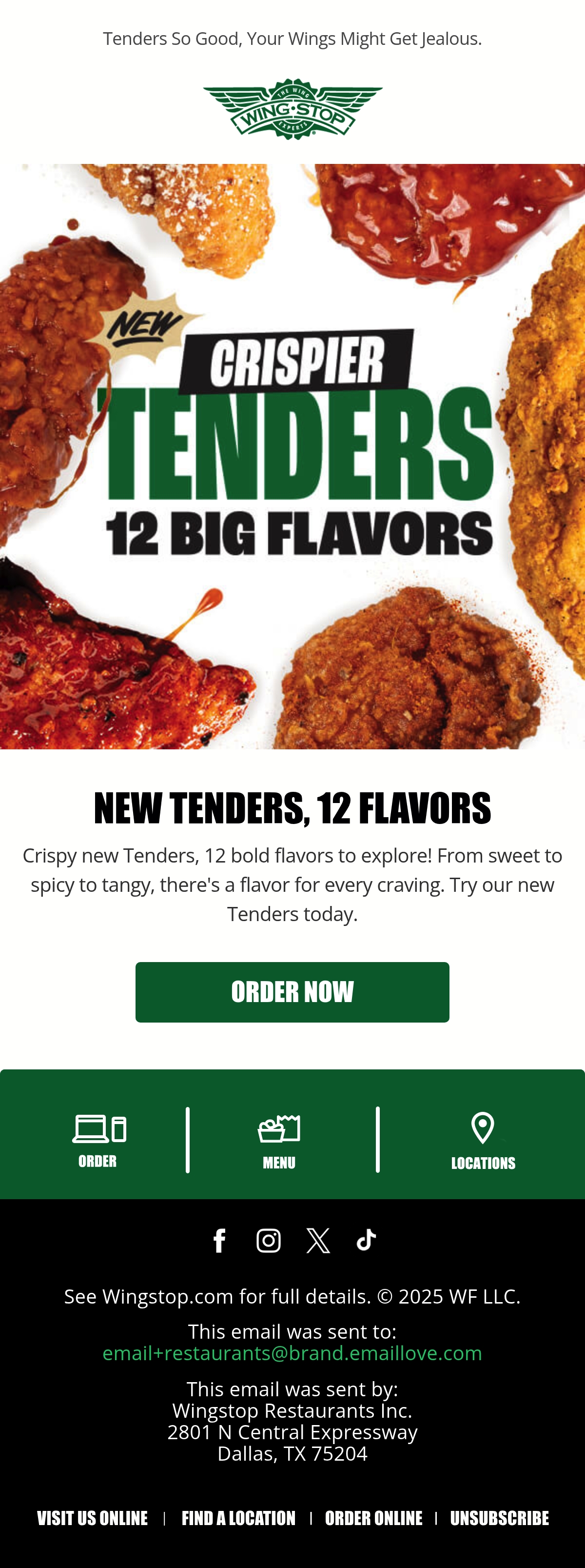 Email Inspiration from Wingstop - Email Love
