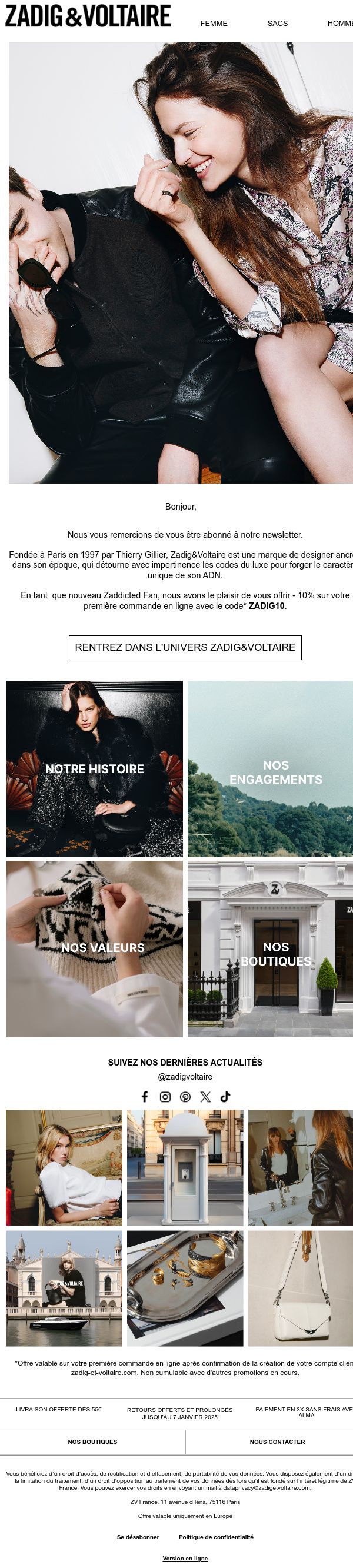 Email Inspiration from Zadig&Voltaire - Email Love
