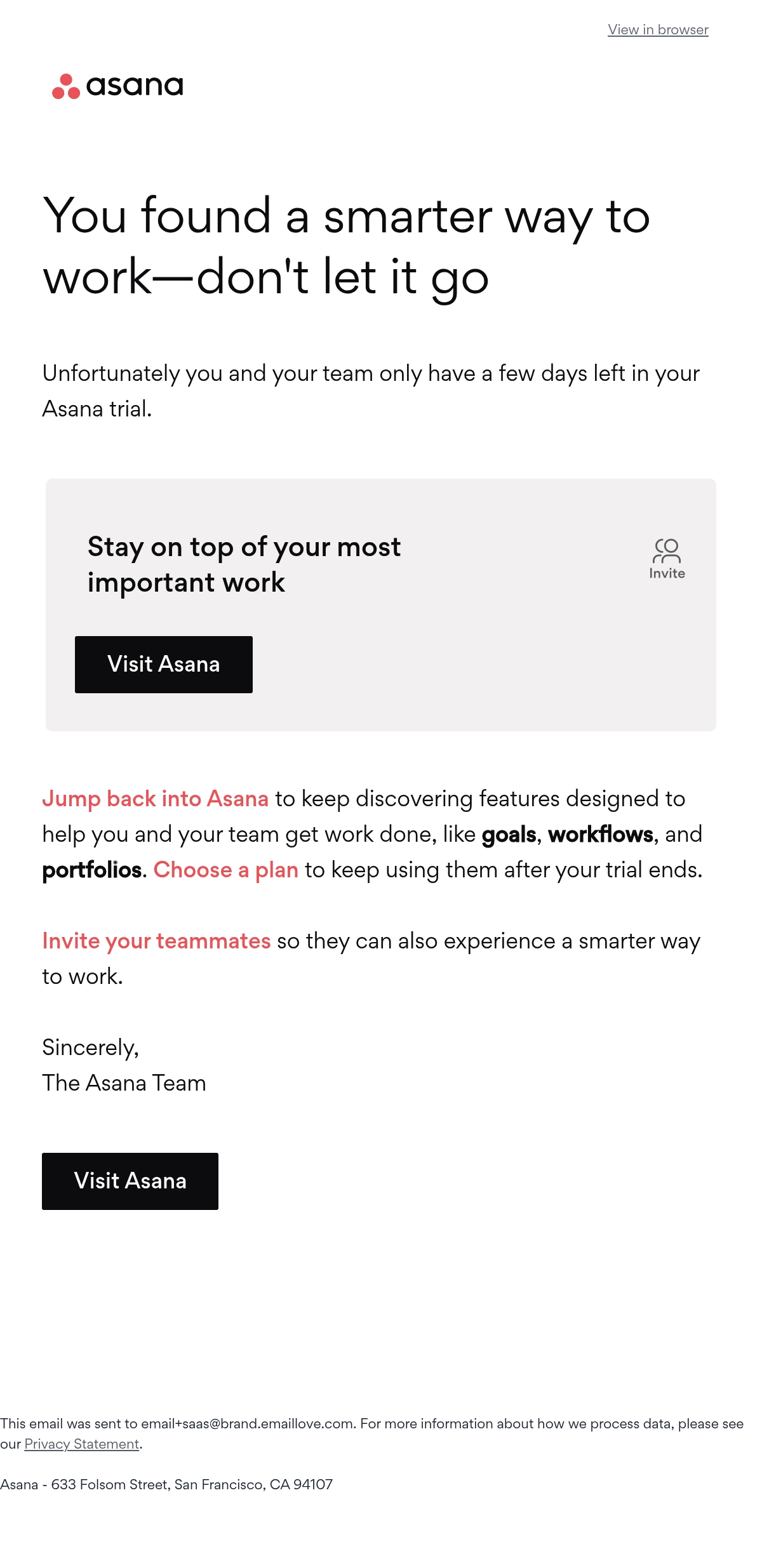 Email Inspiration from Asana - Email Love