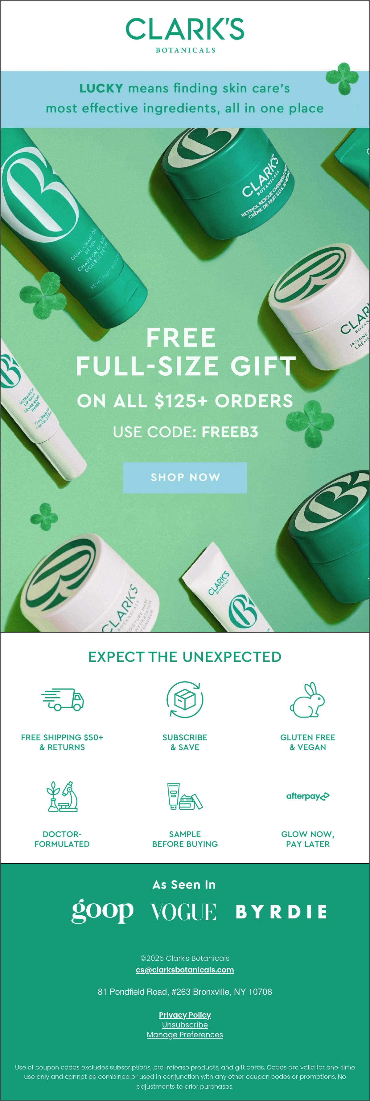 Email Inspiration from Clark's Botanicals - Email Love