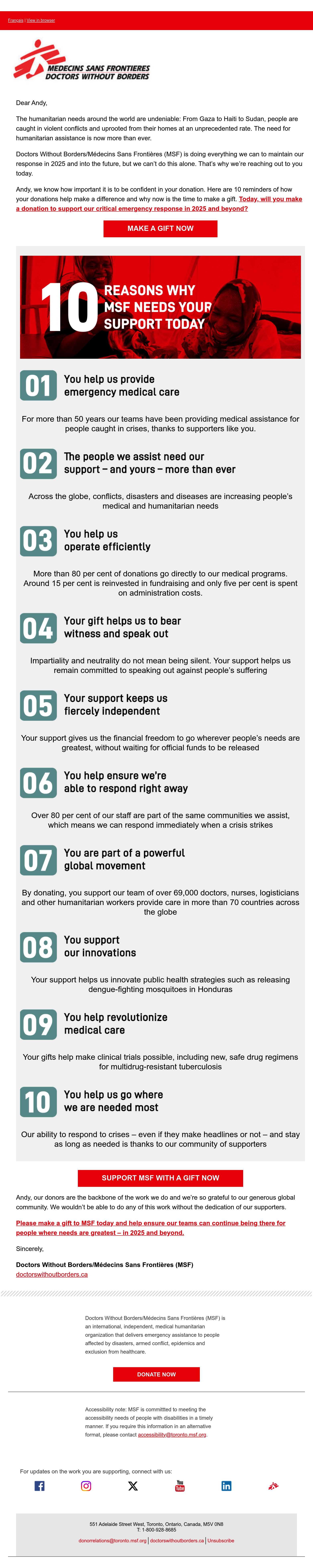 Email Inspiration from Doctors Without Borders - Email Love