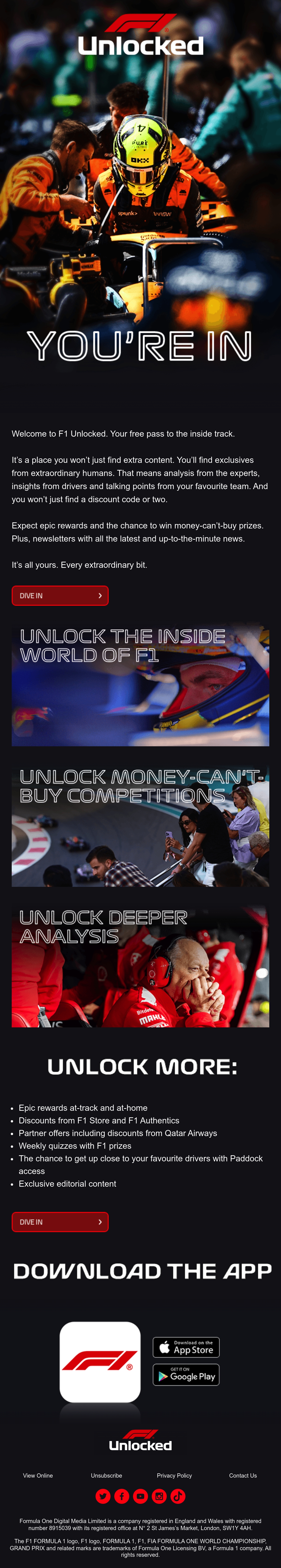 Email Inspiration from F1 Unlocked - Email Love