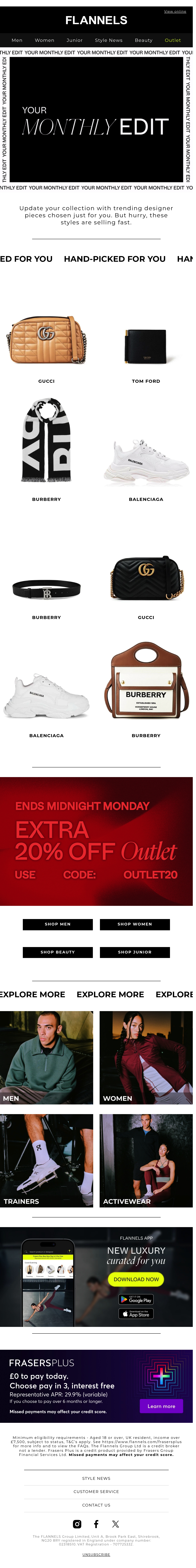 Email Inspiration from FLANNELS - Email Love