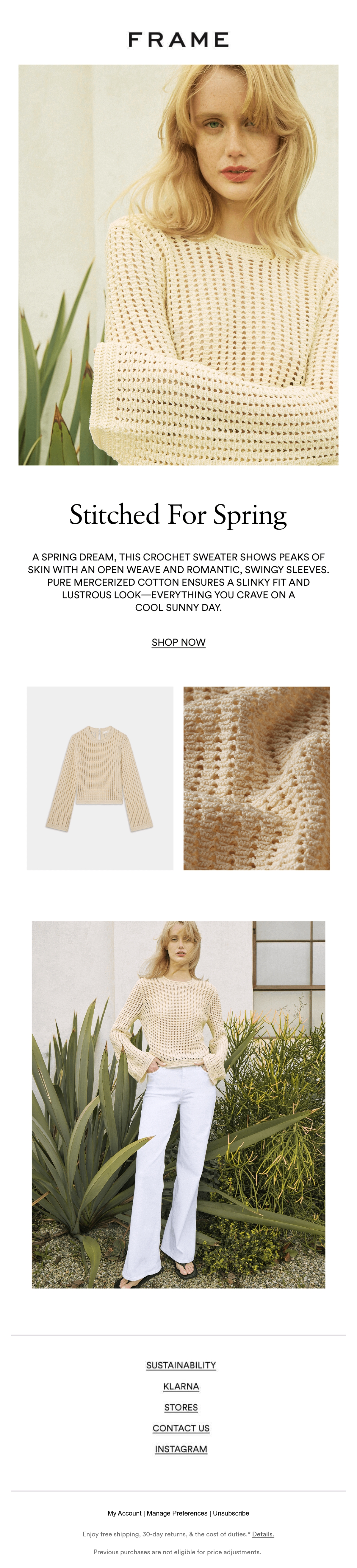 Email Inspiration from FRAME - Email Love