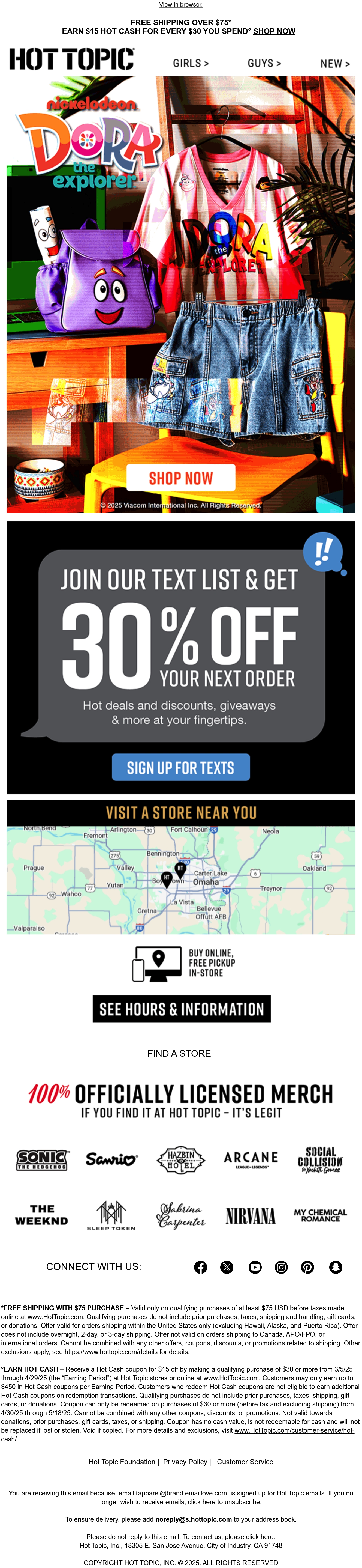 Email Inspiration from Hot Topic - Email Love