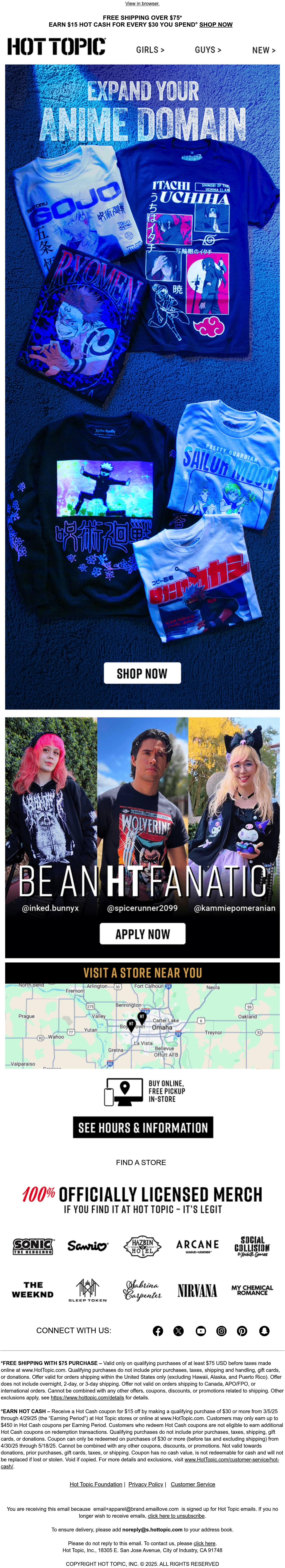 Email Inspiration from Hot Topic - Email Love