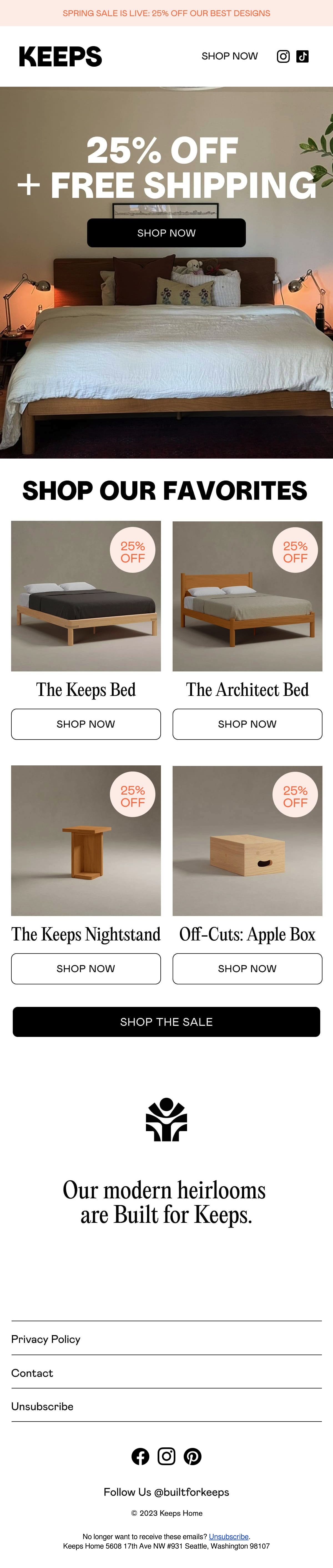 Email Inspiration from Keeps Home - Email Love