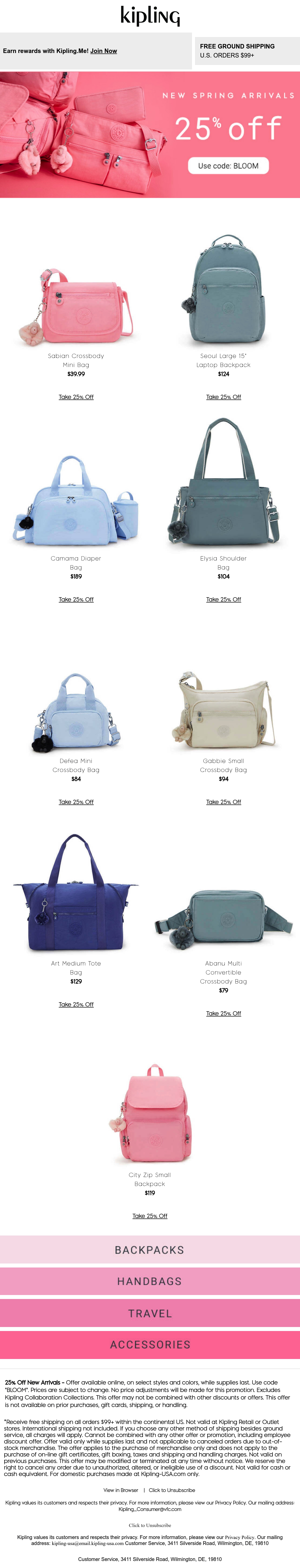 Email Inspiration from Kipling - Email Love