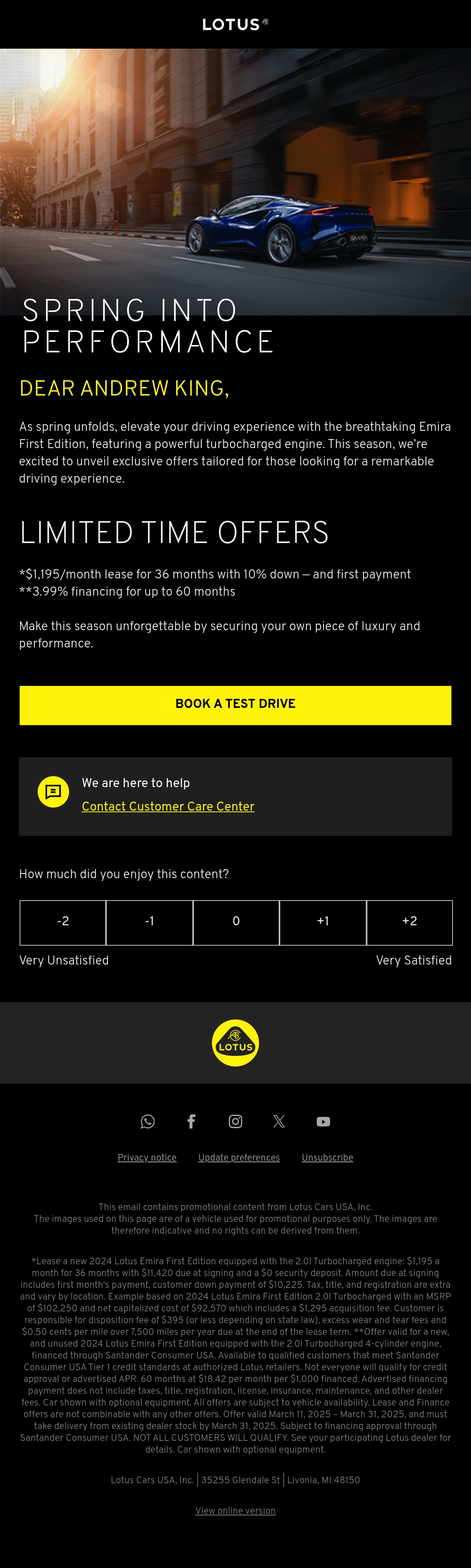 Email Inspiration from Lotus Cars - Email Love