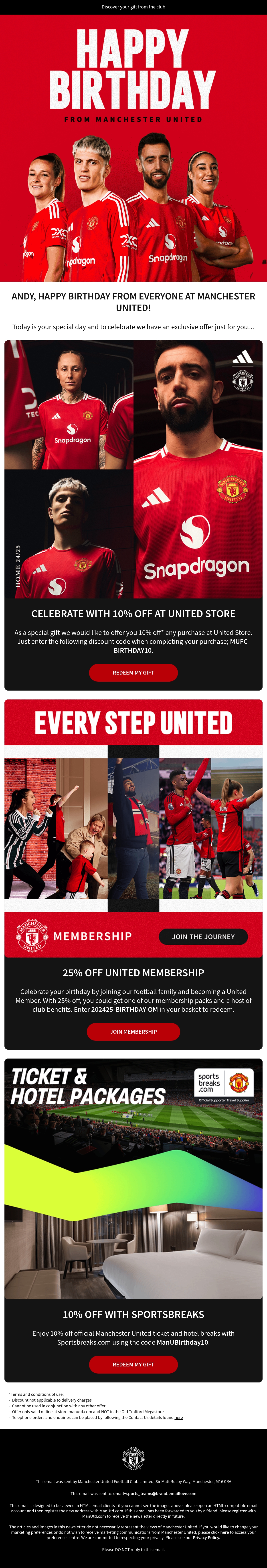 Email Inspiration from Manchester United - Email Love