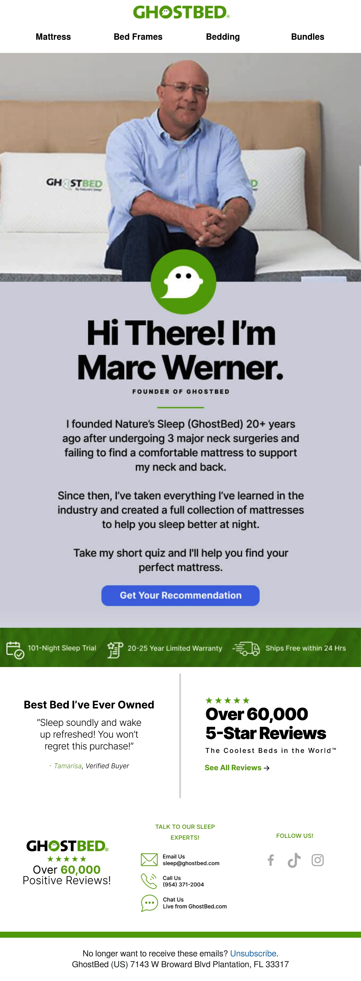 Email Inspiration from Marc @ GhostBed - Email Love
