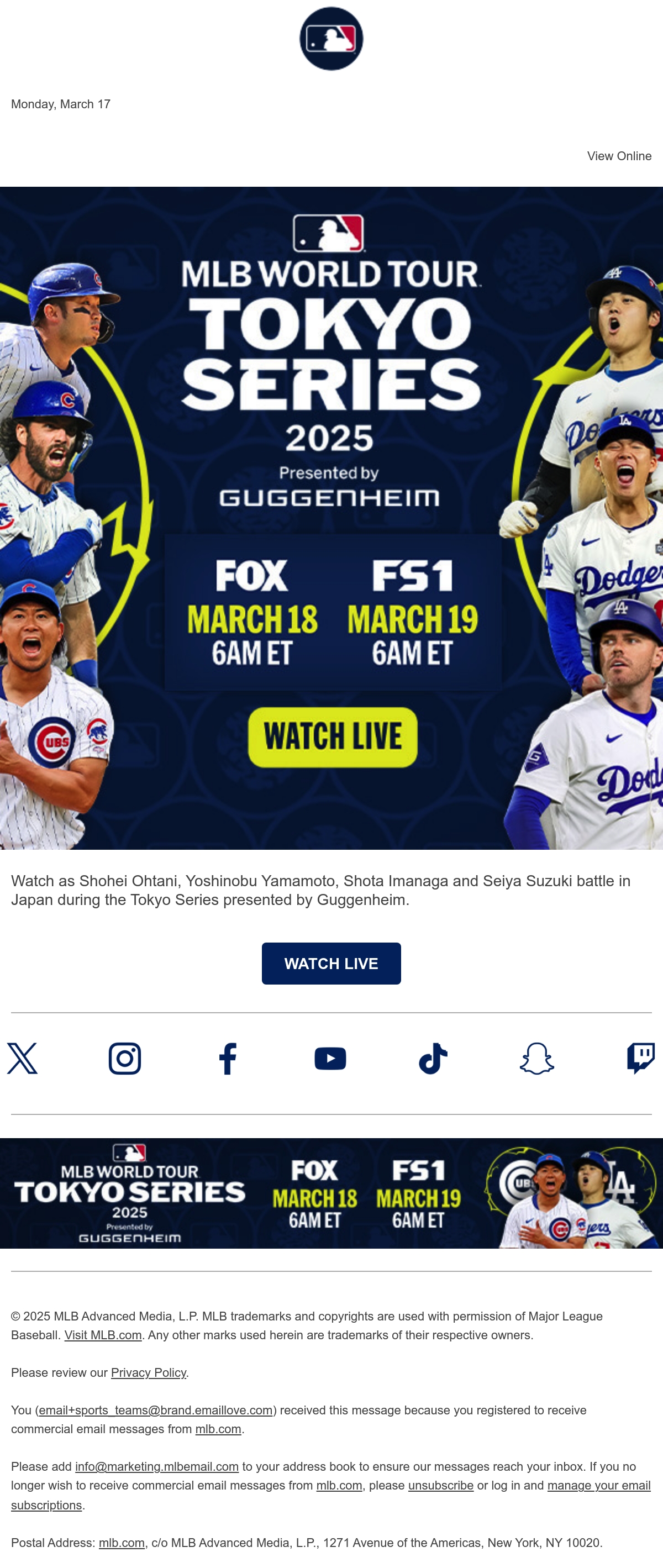 Email Inspiration from MLB.com Insider - Email Love