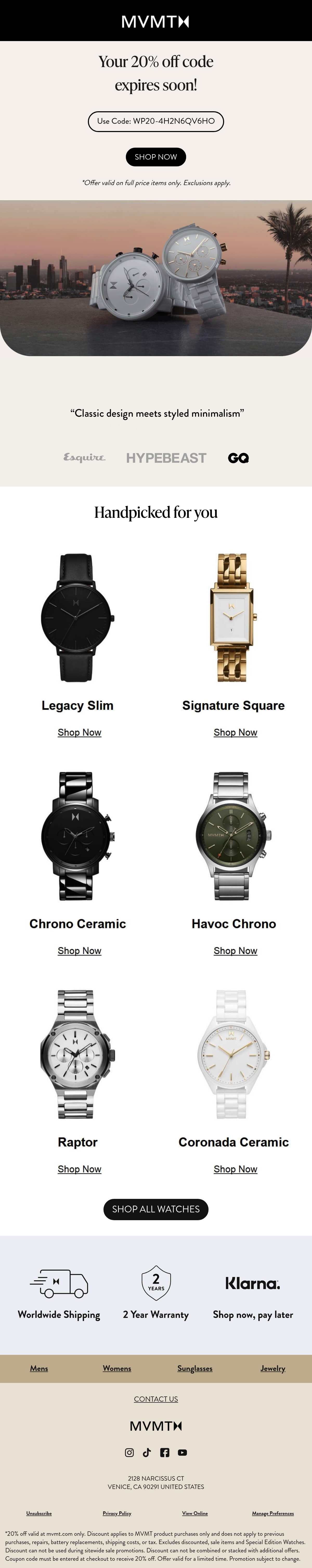 Email Inspiration from MVMT - Email Love