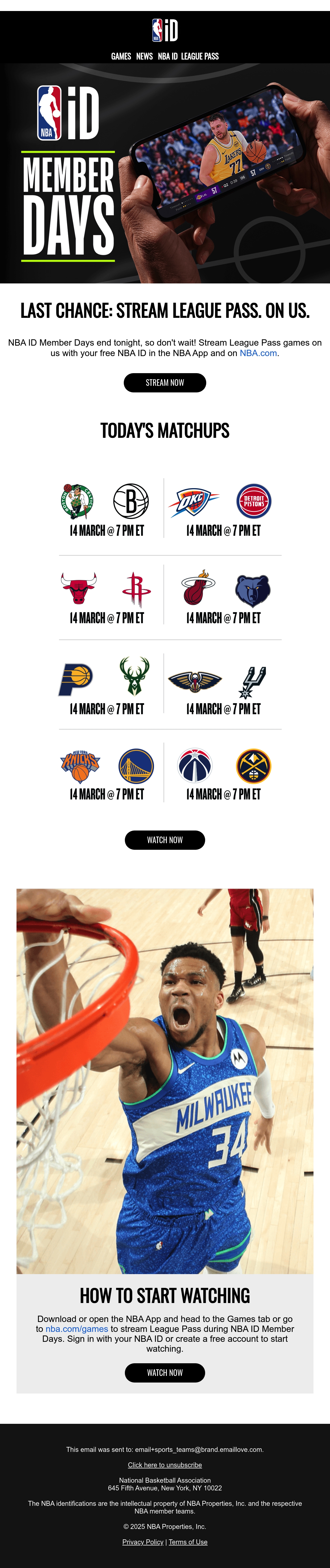 Email Inspiration from NBA - Email Love