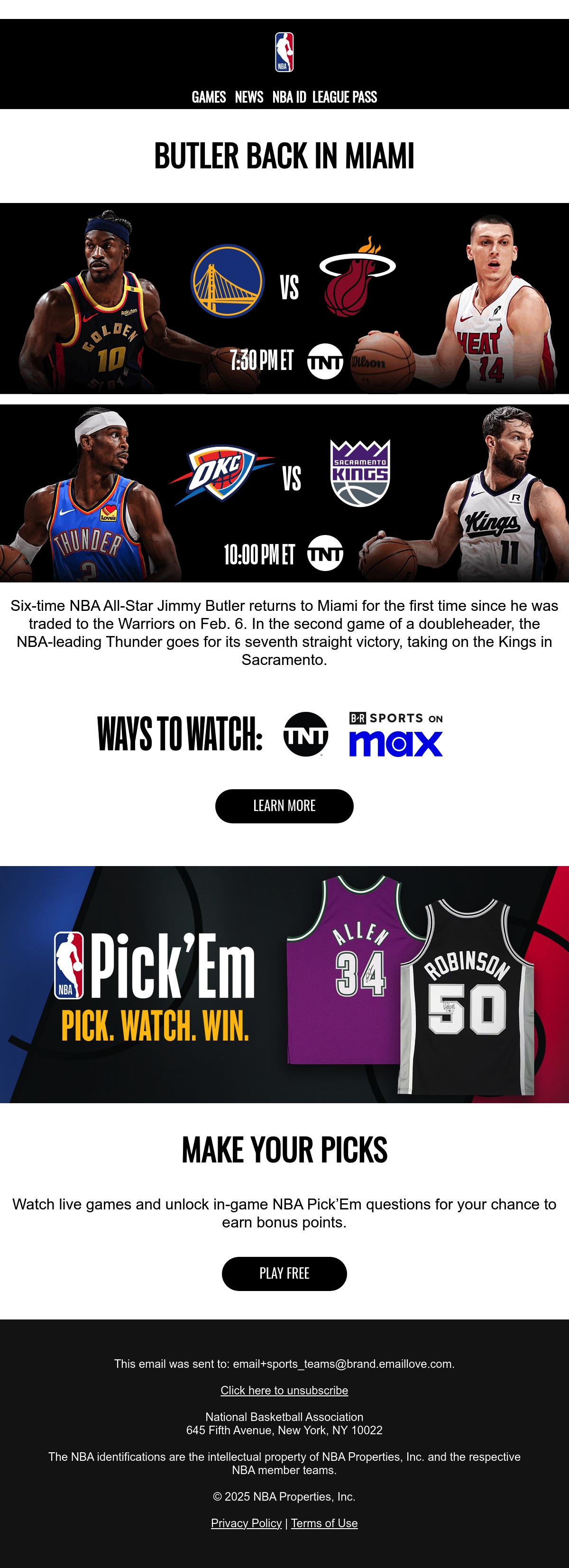 NBA Emails and Newsletters