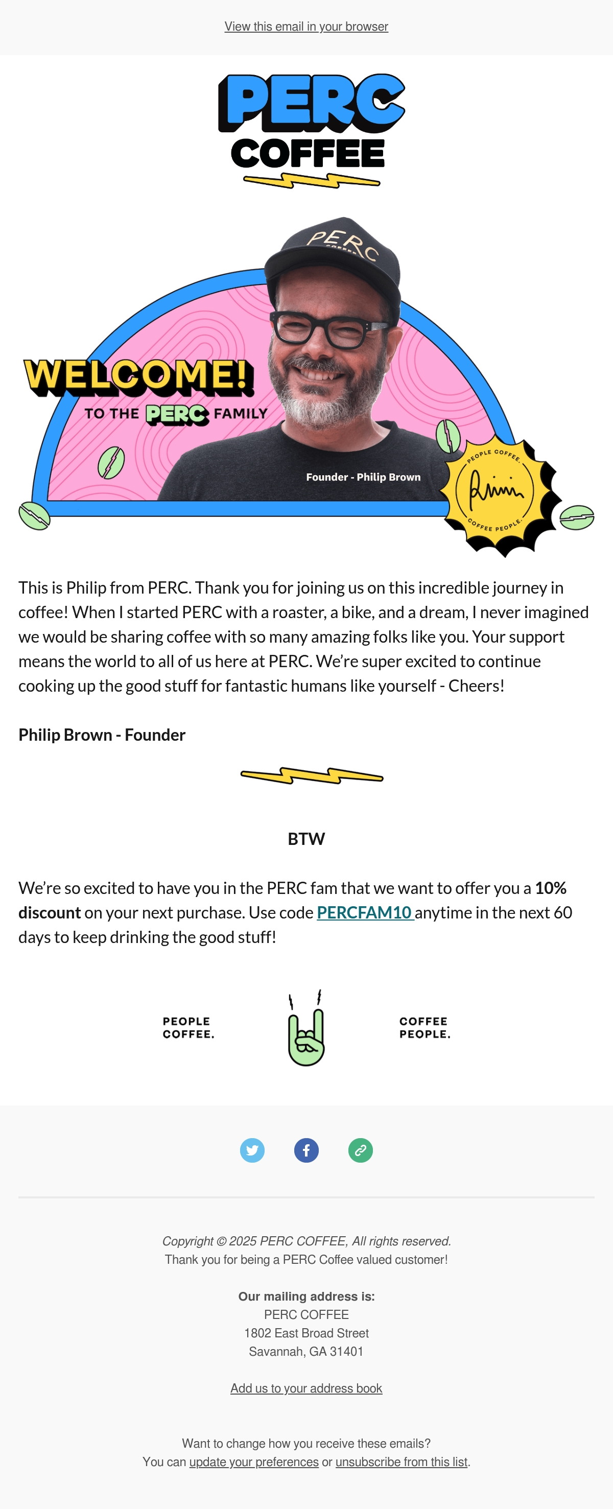 Email Inspiration from PERC Coffee - Email Love