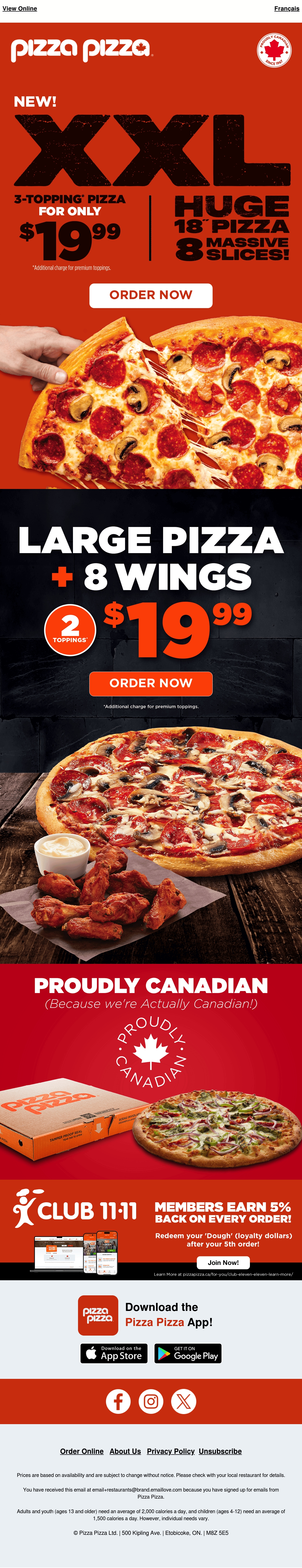 Email Inspiration from Pizza Pizza - Email Love