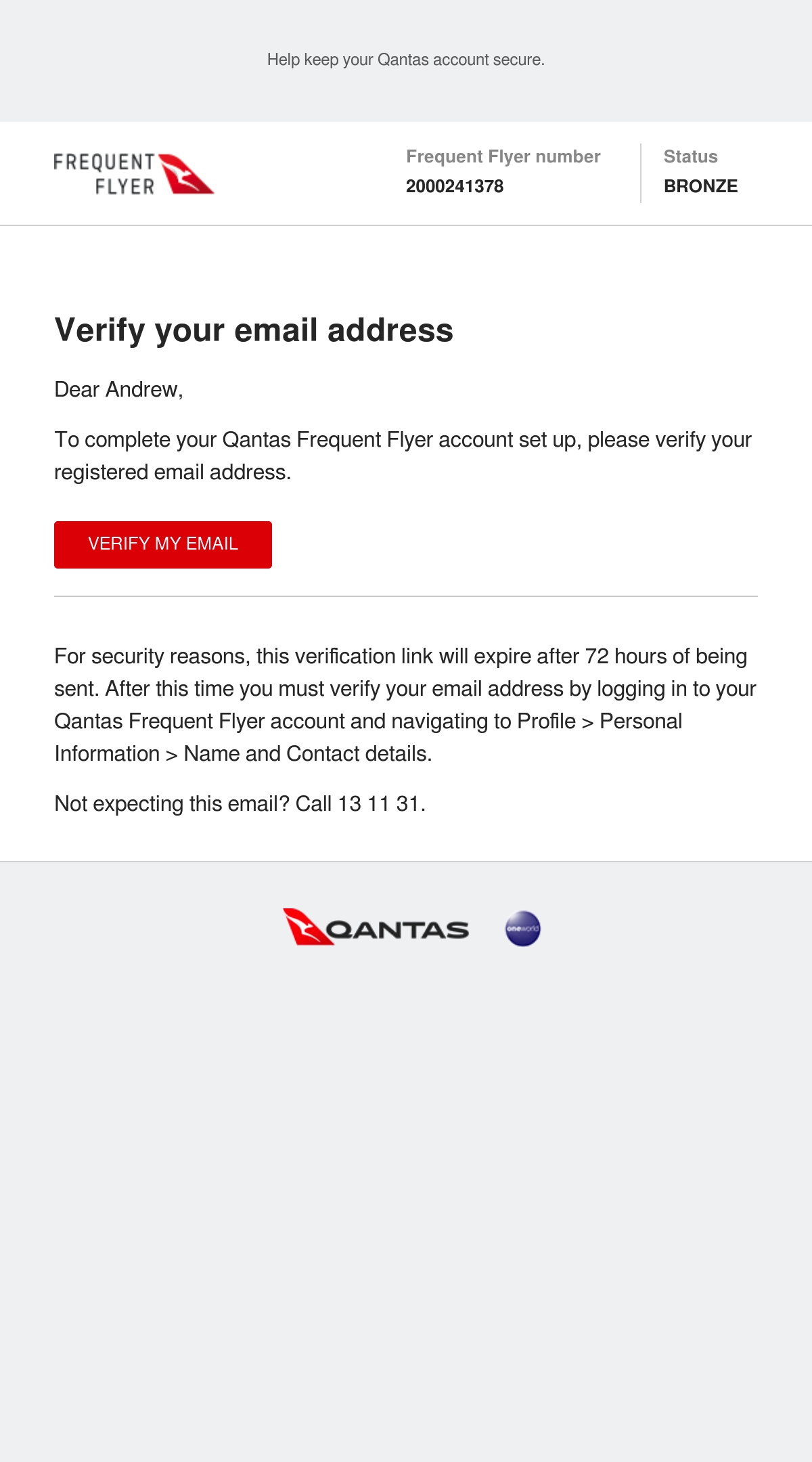 Email Inspiration from Qantas Frequent Flyer - Email Love