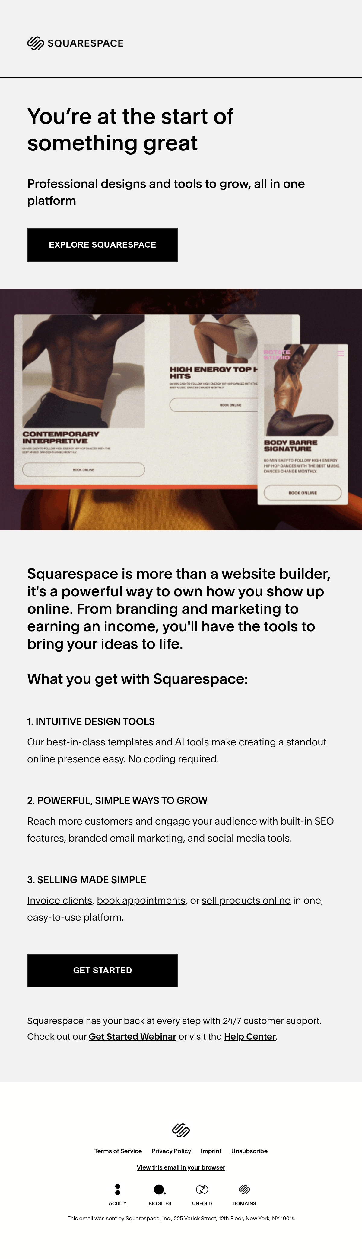Email Inspiration from Squarespace - Email Love