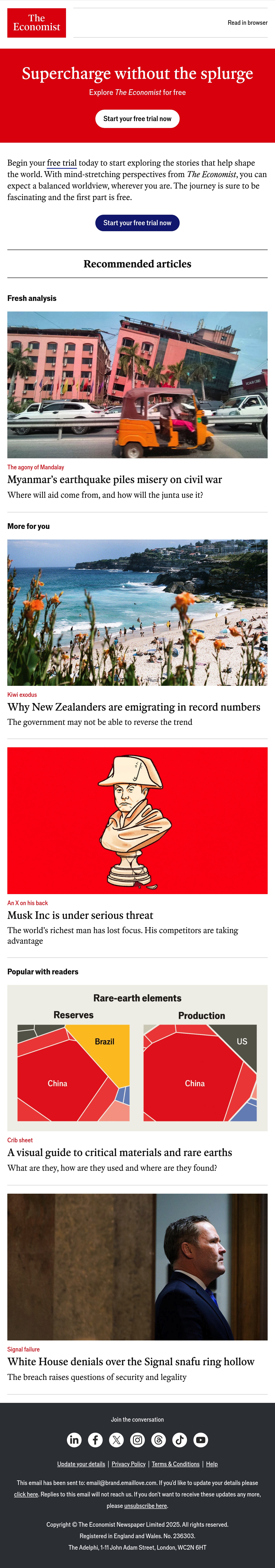 Email Inspiration from The Economist - Email Love