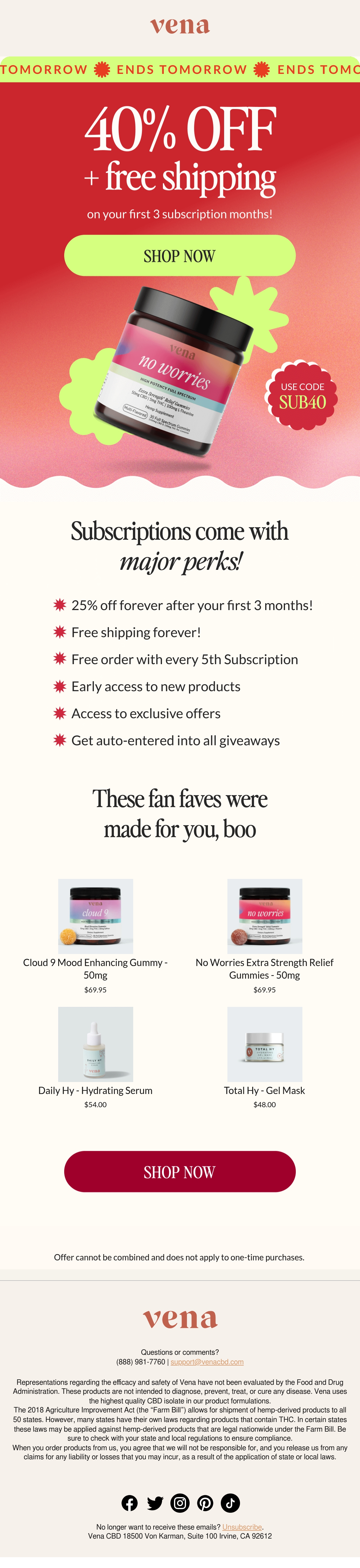 Email Inspiration from Vena CBD - Email Love