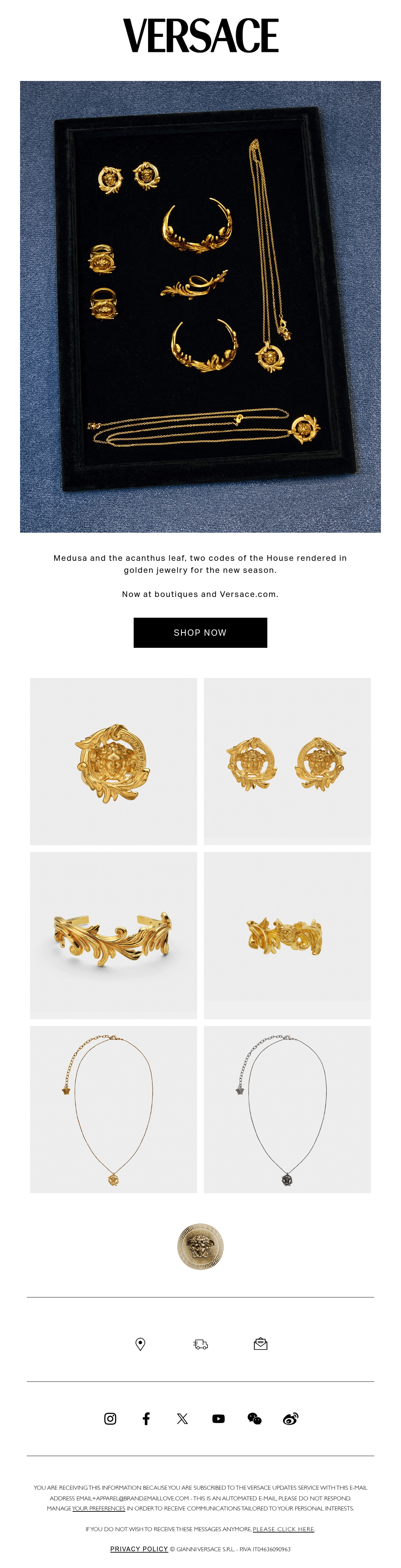 Email Inspiration from VERSACE - Email Love