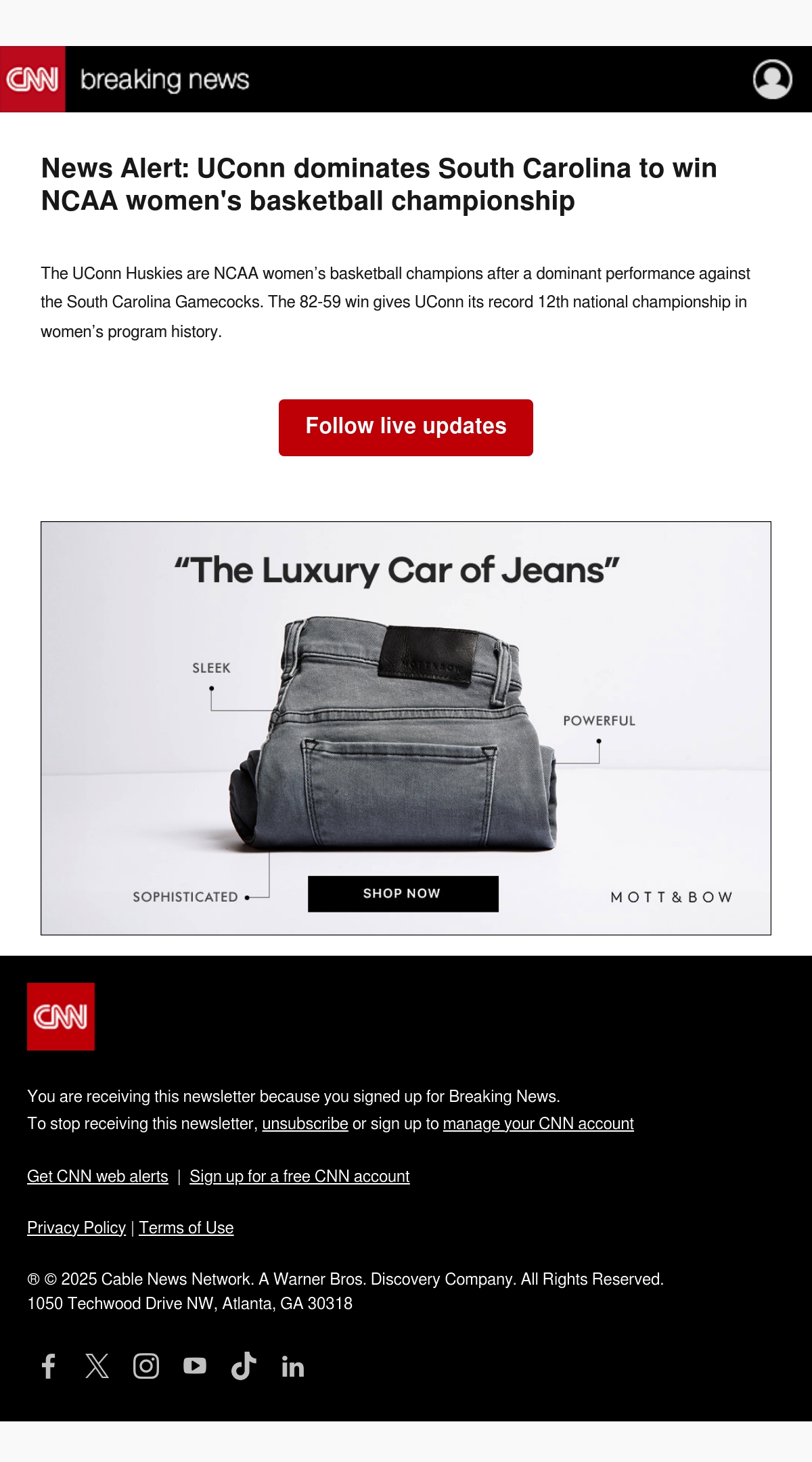 Email Inspiration from CNN News Alert - Email Love