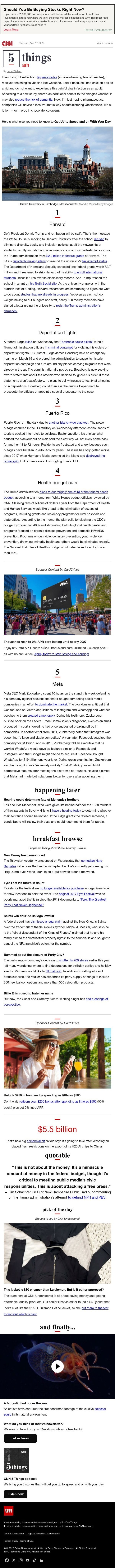 Email Inspiration from CNN's 5 Things AM - Email Love