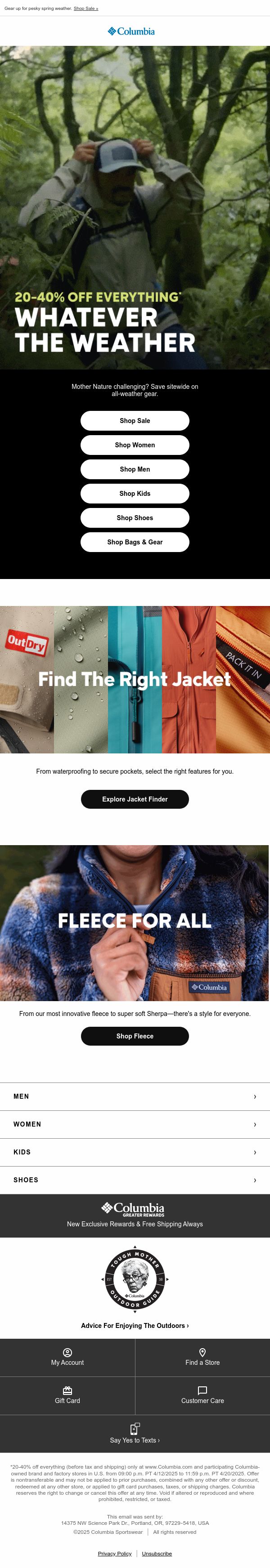 Email Inspiration from Columbia - Email Love