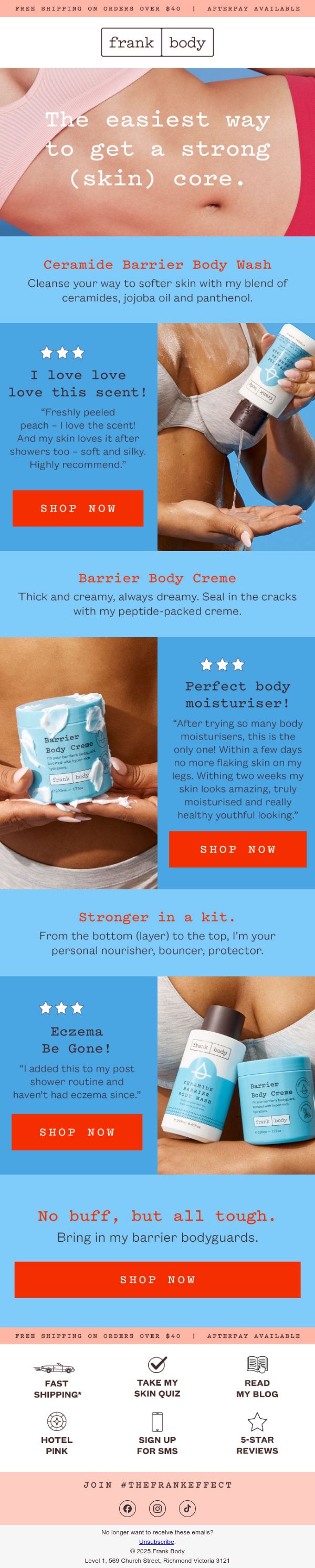 Email Inspiration from frank body - Email Love