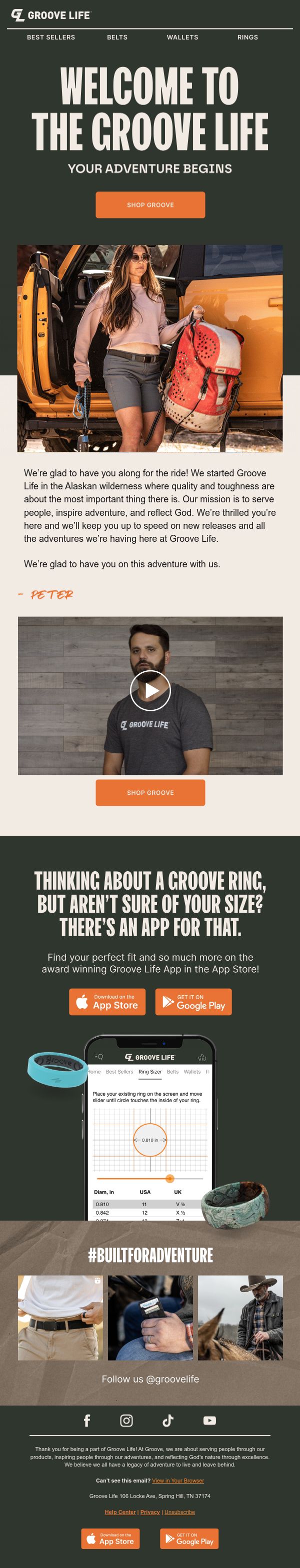 Email Design Inspiration by Groove Life