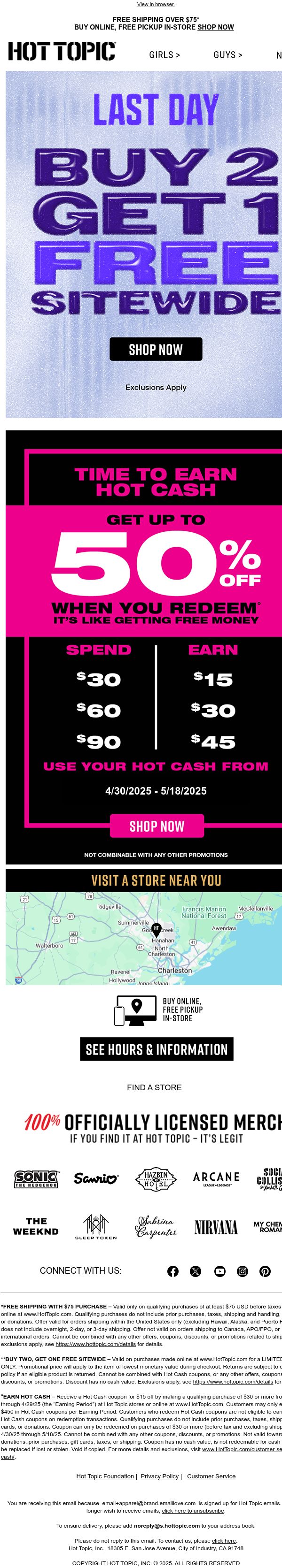 Email Inspiration from Hot Topic - Email Love