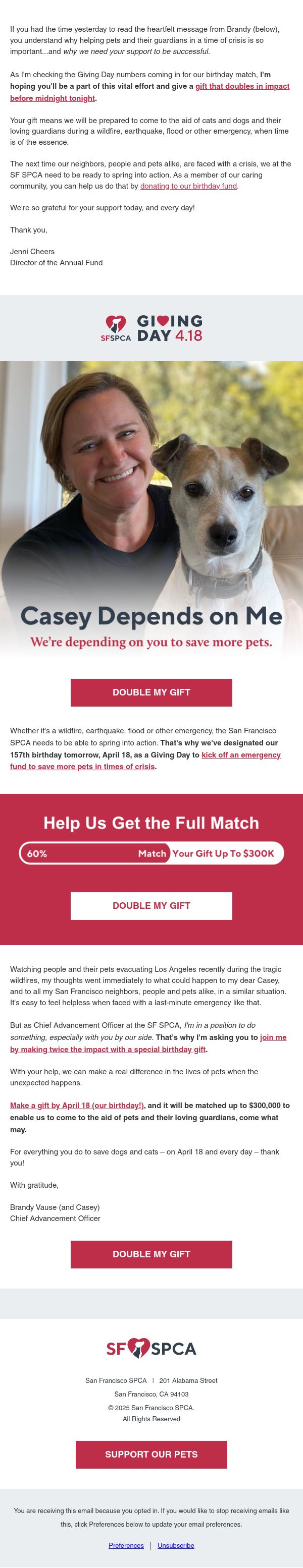 Email Inspiration from Jenni Cheers, SF SPCA - Email Love