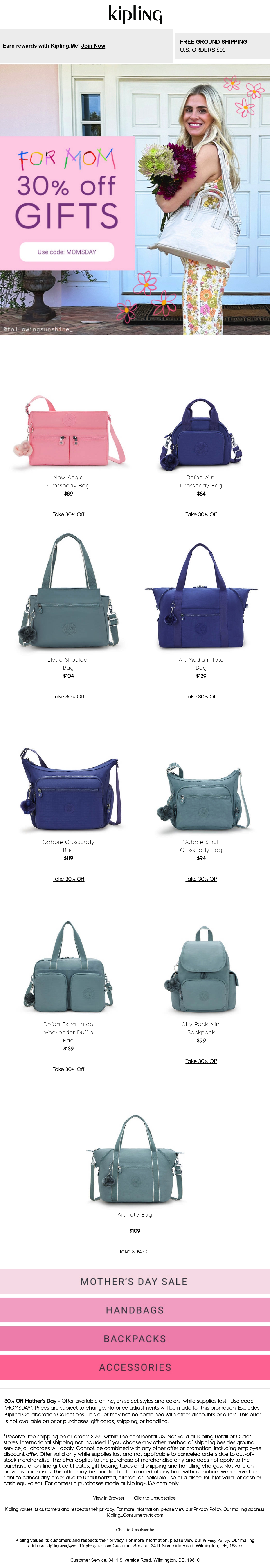 Email Inspiration from Kipling - Email Love