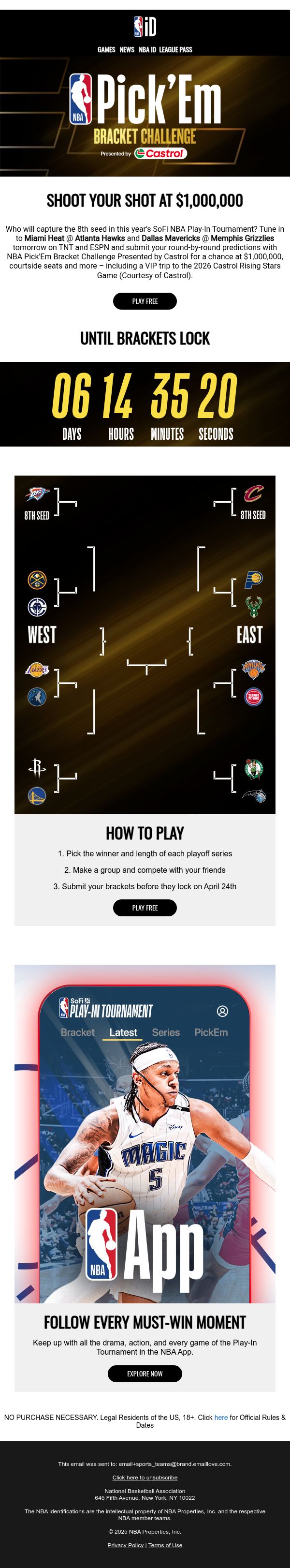 Email Inspiration from NBA - Email Love